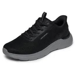 Slip-On Sneaker Skechers "GARNER", Herren, Gr. 43, schwarz, Textil, Schuhe, Slipper, Schn&uuml;rschuh mit Relaxed Fit