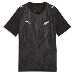 Trainingsshirt Puma "Neuseeland Heimtrikot Jugendliche", Jungen, Gr. 140, schwarz silber metallic, Obermaterial: 100% Polyester. Rippe: 100% Polyester. Einsatz: 100% Polyester, bedruckt, regular fit, Rundhals, Shirts