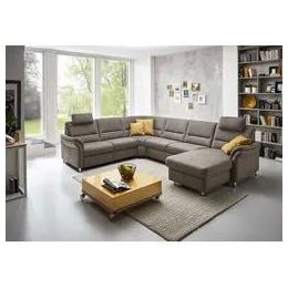 Wohnlandschaft DIE PLANBAR "ZE-EM16033 U-Form, Breite 330 cm", mammut nougat, B:330cm T:262cm, 100% Polyester, Sofas, Wohnlandschaft, wahlweise mit Kopfst&uuml;tzen und Bettfunktion