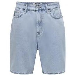 Only & Sons Shorts ONLY & SONS "ONSFADE PIM DNM SHORTS BOX", Damen, Gr. XXL, N-Gr, light blau denim, Web, Obermaterial: 100% Baumwolle, unifarben, straight fit knielang, Hosen Shorts