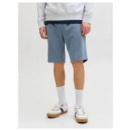 Jack & Jones Sweatshorts JACK & JONES "JPSTGORDON mit elastischem Bund", Herren, Gr. XS, N-Gr, blau mirage, Web, Obermaterial: 65% Polyester, 35% Baumwolle, unifarben, slim fit kniefrei, Hosen Sweatshorts, unifarben, modisch, regular fit, Webstoff