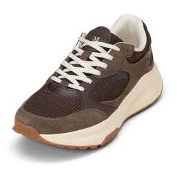 Marc O'Polo Sneaker MARC O'POLO "aus Rindleder mit Mesh-Einsatz", Herren, Gr. 41, burnt coffee, Obermaterial: 80% Leder (Rind), 20% Polyester, unifarben, Schuhe Sneaker