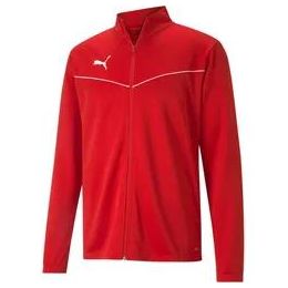 Trainingsjacke Puma "TEAMRISE TRAINING POLY JACKET", Herren, Gr. L, Puma rot, Puma wei&szlig;, Piqu&eacute;, Obermaterial: 100% Polyester, unifarben, regular fit normal, Jacken Trainingsjacke, sportlicher Stil, atmungsaktives Material, mit DryCELL Technologie