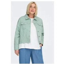 Jeansjacke Only CARMAKOMA "CARTIA L/S COLORED JACKET CC PNT", Damen, Gr. 50, jadeite, Web, Obermaterial: 100% Baumwolle, unifarben, normal, Jacken Jeansjacke
