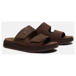 Sandale Timberland "CASCO COVE SLIDE SANDAL", Herren, Gr. 44, dk brn suede, Leder, Schuhe Sandale, aus Timberland Premium Nubuk-Leder