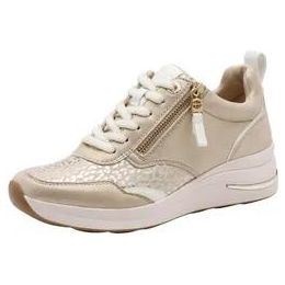 Sneaker Tamaris "Tamaris Sneaker Leder/Textil", Herren, Gr. 39, beige, wei&szlig;, Leder, Textil, Schuhe Sneaker