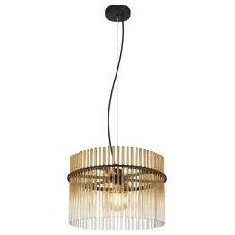 Globo LIGHTING H&auml;ngeleuchte "GORLEY", schwarz matt, &Oslash; 40cm H: 150cm, 1 Stk., Leuchten, H&auml;ngelampe schwarz Glasst&auml;be amber klar verlaufend elegant, H&auml;ngeleuchte