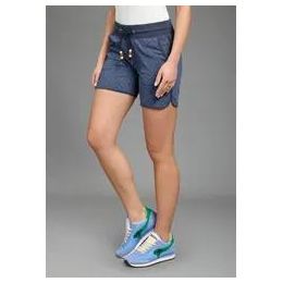 Sweatshorts Kangaroos, Damen, Gr. 42, N-Gr, navy, m&eacute;lange, Sweatware, Obermaterial: 60% Baumwolle, 40% Polyester, bedruckt, figurbetont kurz, Hosen Sweatshorts, Sweatshorts, mit Eingrifftaschen und Alloverdruck