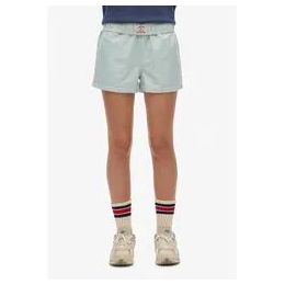 Shorts Superdry "COTTON STRIPE ELASTIC SHORT", Damen, Gr. XS, N-Gr, peppermint chalk stripe, Web, Obermaterial: 100% Baumwolle, gestreift, regular fit ca. Mitte Oberschenkel, Hosen Shorts