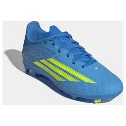Fu&szlig;ballschuh Adidas PERFORMANCE "F50 LEAGUE FIRM GROUND / MULTI GROUND KIDS", M&auml;dchen, Gr. 33, lucid ray blau, team solar gelb 2, lucid aquamarine, Synthetik, Textil, Schuhe Fu&szlig;ballschuh, f&uuml;r viele verschiedene B&ouml;den geeignet, f&uuml;r Kinder & Jugendliche