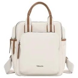Rucksack Tamaris "Rucksack TAS Kirsten", Damen, Gr. B/H/T: 23cm x 27cm x 9cm, beige (beige 400), Obermaterial: 60% Polyurethan PU. 40% Polyester PES., Rucks&auml;cke Rucksack