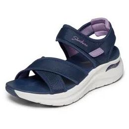 Sandale Skechers "ARCH FIT 2.0 SANDAL", Damen, Gr. 41, blau (navy, lila), Textil, kontrastfarbene Details, Schuhe Sandale, Freizeitschuh, Trekkingschuh mit Arch Fit
