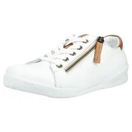 Sneaker Andrea Conti "Andrea Conti Sneaker Leder", Damen, Gr. 39, wei&szlig;, braun, Leder, Schuhe Sneaker