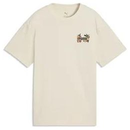 T-Shirt Puma "MID 90s Relaxed Graphic T-Shirt M&auml;dchen", Jungen, Gr. 152, alpine snow wei&szlig;, Obermaterial: 100% Baumwolle. Rippe: 80% Baumwolle, 20% Polyester, relaxed fit, Rundhals, Shirts T-Shirt