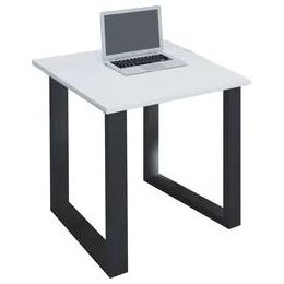 Schreibtisch Vcm "Holz Schreibtisch B&uuml;rotisch Computertisch Lona U", wei&szlig; (schwarz, wei&szlig;), B:80cm T:80cm, Tische, Schreibtisch