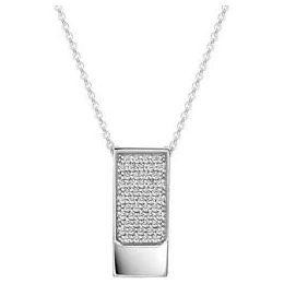 Kette mit Anh&auml;nger Firetti "Schmuck Geschenk Silber 925 Halsschmuck Halskette Ankerkette", silberfarben, kristallwei&szlig;, Halsketten, Damen, Silber 925 (Sterlingsilber), L: 45 B: 1,1mm, mit Zirkonia (synth.), B:1,1mm