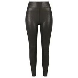 Leggings Urban Classics "Urban Classics Damen Ladies High Waist Glamour Leggings", Damen, Gr. L, US-Gr&ouml;&szlig;en, sparklingschwarz, 96% Polyester, 4% Elasthan, skinny fit, Hosen Leggings