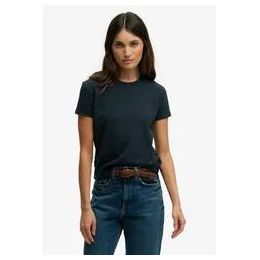 Kurzarmshirt Superdry "SU-ESSENTIAL LOGO 90'S T SHIRT", Damen, Gr. XL, eclipse navy, Jersey, Obermaterial: 100% Baumwolle, unifarben, relaxed fit normal, Rundhals, Shirts, angenehmes Tragegef&uuml;hl durch besonders weiche Haptik