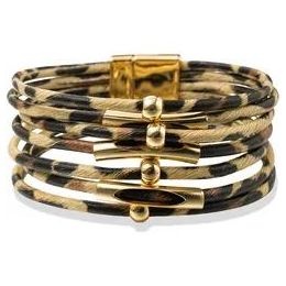 Armband "Schmuck Geschenk Kupfer Polyurethan Animalprint Armschmuck Armkette", gelbgoldfarben, braun, schwarz, ANISTON JEWELRY & WATCHES, Armb&auml;nder, Damen, 19cm, Kupfer Polyurethan, Kupfer, Polyurethan, Armband, Made in Germany