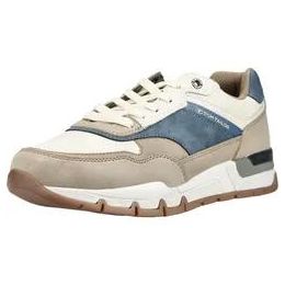 Sneaker Tom Tailor "Tom Tailor Sneaker Lederimitat/Textil", Herren, Gr. 46, beige, Lederimitat, Textil, Schuhe Sneaker