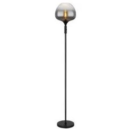 Globo LIGHTING Stehlampe "MAXY", schwarz matt, 1, &Oslash; 29cm H: 165cm, 1 Stk., Leuchten, Stehleuchte schwarz matt, Rauchglas, Textilkabel, E27, Stehlampe