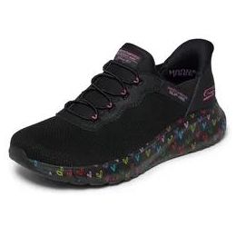 Slip-On Sneaker Skechers "BOBS SQUAD CHAOS", Damen, Gr. 39, schwarz, Textil, kontrastfarbene Details, Schuhe, Freizeitsneaker, Slipper, Schlupfschuh mit Memory Foam-Innensohle