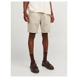 Jack & Jones Chinoshorts JACK & JONES "JPSTBOWIE JJSHORT SA", Herren, Gr. XS, N-Gr, oxford tan, Web, Obermaterial: 98% Baumwolle, 2% Elasthan, unifarben, slim fit kniefrei, Hosen Chinoshorts
