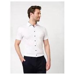 Kurzarmhemd DESOTO "Casual Kent 1/2", Herren, Gr. 3XL, N-Gr, wei&szlig; solid, Jersey, Obermaterial: 100% Baumwolle, slim fit normal, Hemden, Businesshemd, slim fit, Kentkragen