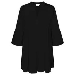 Blusenkleid Only CARMAKOMA "CARHAVANA LIFE 3/4 TUNIC DRESS AOP", Damen, Gr. 46, N-Gr, schwarz, Web, Obermaterial: 83% Viskose, 17% Polyamid, unifarben, kurz, Kleider Blusenkleid