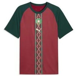 Trainingsshirt Puma "Marokko Aufw&auml;rmtrikot Herren", Damen, Gr. S, schwarz crimson myrtle rot gr&uuml;n, Obermaterial: 100% Polyester, slim fit, Rundhals, Shirts