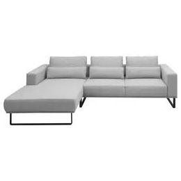 Ecksofa Musterring "JustB PM100", light, grau, B:292cm H:88cm T:185cm, 100% Polyester, Sofas, Ecksofa, Auf schwarzen Metallkufen, 292 cm breit - erh&auml;ltlich in 6 Farben