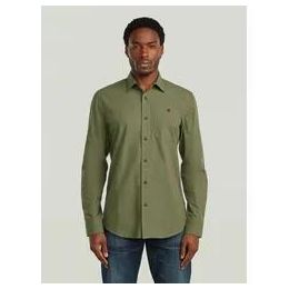G-Star Raw Langarmshirt G-STAR "Bristum 2.0 Slim Hemd", Damen, Gr. M, shadow olive slub stripe, Obermaterial: 100% Baumwolle, Shirts Langarmshirt