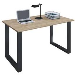 Schreibtisch Vcm "Schreibtisch B&uuml;rotisch Computertisch 140x80 Lona U", braun (schwarz, sonoma, eiche), B:140cm T:80cm, Tische, Schreibtisch