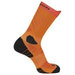 Sportsocken Salomon "AERO CREW", Herren, Gr. L (42/44), orange (rot orange, turmeric), Obermaterial: 71% Polyamid, 27% Polypropylen, 2% Elasthan, Socken Sportsocken, f&uuml;r sportliche Aktivit&auml;ten, sportlicher Stil, elastische Materialien