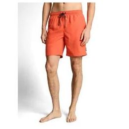 Badeshorts Tom Tailor, Herren, Gr. XXL, N-Gr, chili prange, Web, Polyester, Badehosen Badeshorts, unifarben, mit Gummizug und Kordel
