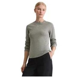 Marc O'Polo Langarmshirt MARC O'POLO "aus Slub Jersey", Damen, Gr. XS, warm granite melange, Obermaterial: 100% Baumwolle, unifarben, Basic, regular fit, normaler Saum, Shirts Langarmshirt