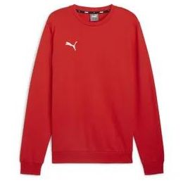 Sweatshirt Puma "TEAMGOAL CASUALS CREW NECK SWEAT", Herren, Gr. M, Puma rot, Puma wei&szlig;, Sweatware, Obermaterial: 100% Baumwolle, unifarben, regular fit normal, Rundhals, angesetztes B&uuml;ndchen, Sweatshirts Sweatshirt, Regular Fit, f&uuml;r Fu&szlig;ball und sportliche Aktivit&auml;ten, ohne Kapuze