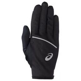 Laufhandschuhe asics "PERFORMANCE RUN GLOVES", Damen, Gr. S/M, performance schwarz, Obermaterial: 85% Polyester, 10% Nylon, 5% Elasthan, Handschuhe, f&uuml;r k&uuml;hles Wetter, atmungsaktiv, reflektierende Details