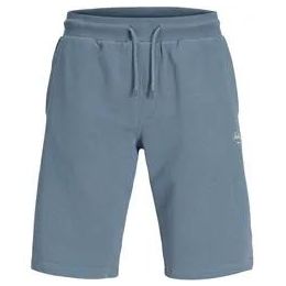 Jack & Jones PlusSize Sweatshorts "JPSTGORDON ARCHIVE SWEAT SHORTS MID PLS", Herren, Gr. 48 (7XL), N-Gr, blau mirage, angeraute Sweatware, Obermaterial: 80% Baumwolle, 20% Polyester, JACK & JONES PLUSSIZE, unifarben, regular fit kniefrei, Hosen Sweatshorts, Baumwollmischung, regular fit