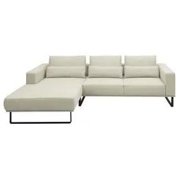 Ecksofa Musterring "JustB PM100", nature, B:292cm H:88cm T:185cm, 100% Polyester, Sofas, Ecksofa, Modernes Design mit schwarzen Metallkufen und 292 cm Breite - 6 Farben