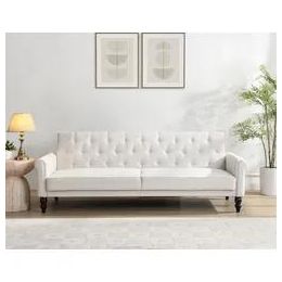 Schlafsofa DOREL HOME "Tyne", creme, B:222cm H:82cm T:83cm, 100% Polyester, Sofas, Schlafsofa
