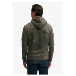 Kapuzensweatshirt Superdry "TOKYO NARRATIVE LOOSE HOOD", Herren, Gr. L, schwarz pebble grau, angeraute Sweatware, Obermaterial: 100% Baumwolle, bedruckt, loose fit normal, Rundhals, Sweatshirts, mit coolem Tattoo-Print