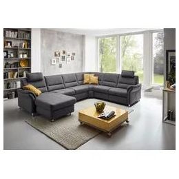 Wohnlandschaft DIE PLANBAR "ZE-EM16033 U-Form, Breite 330 cm", mammut grau, B:330cm T:262cm, 100% Polyester, Sofas, Wohnlandschaft, wahlweise mit Kopfst&uuml;tzen und Bettfunktion