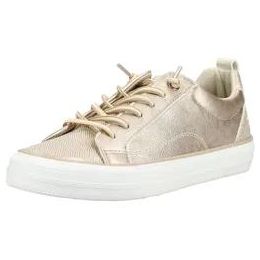 Sneaker Mustang SHOES "Mustang Shoes Sneaker Lederimitat", Herren, Gr. 40, beige, Lederimitat, Schuhe Sneaker