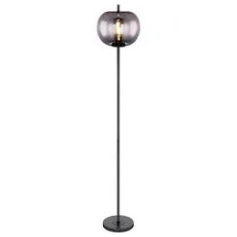 Globo LIGHTING Stehlampe "BLACKY", schwarz, 1, &Oslash; 30cm H: 160cm, 1 Stk., Leuchten, Stehleuchte Schwarz, Glas, Fu&szlig;tritt, E27, Stehlampe