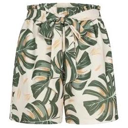 Shorts CLOUD 5IVE "CLOUD 5IVE Paperbag Shorts with tie belt and palm print", Damen, Gr. XL, US-Gr&ouml;&szlig;en, gr&uuml;n, beige, 95% Polyester, 5% Elasthan, normal, Hosen Shorts