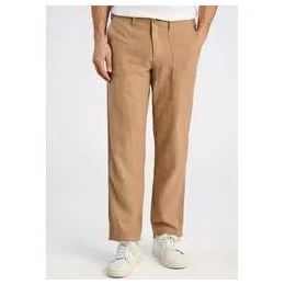 Leinenhose LINDBERGH "Leinenhose Relaxed Fit", Herren, Gr. XS, beige (sand), Obermaterial: 55% Baumwolle, 45% Leinen, meliert, relaxed fit, Hosen