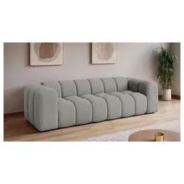 Big-Sofa OTTO HOME "KALLIE Design-Sofa mit Steppung, Bubble-Optik, Breite 248 cm", hellgrau, B:248cm H:72cm T:95cm, 100% Polyester, Sofas, Big-Sofa, moderne Steppung, hoher Sitzkomfort und modernes Design
