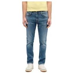 Slim-fit-Jeans Mustang "Herren Style Oregon Slim", Damen, Gr. 32, L&auml;nge 34, 683 mittelblau, Denim/Jeans, 99% Baumwolle, 1% Elasthan, unifarben, slim fit, Jeans Slim-fit-Jeans