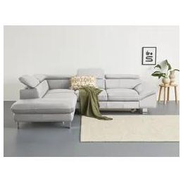 Ecksofa COTTA "Driver L-Form", wei&szlig;, B:268cm H:73cm T:214cm, Kunstleder SOFTLUX;LEDER BEEFY (ein abgedecktes Spalt-Rindsleder) im Sitz und R&uuml;cken (Korpus in Kunstleder);Luxus-Kunstleder;Leder Pampas (echtes Rindsleder) im Sitz und R&uuml;cken (R&uuml;ckseite mit Spannstoff bezogen), Sofas, Ecksofa, mit Kopfteilverstellung, wahlweise mit Bettfunktion & Bettkasten